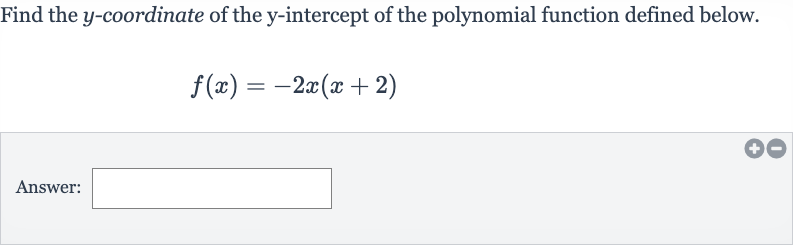 (Solved)-Find the y-coordinate of the y-intercept of the polynomial